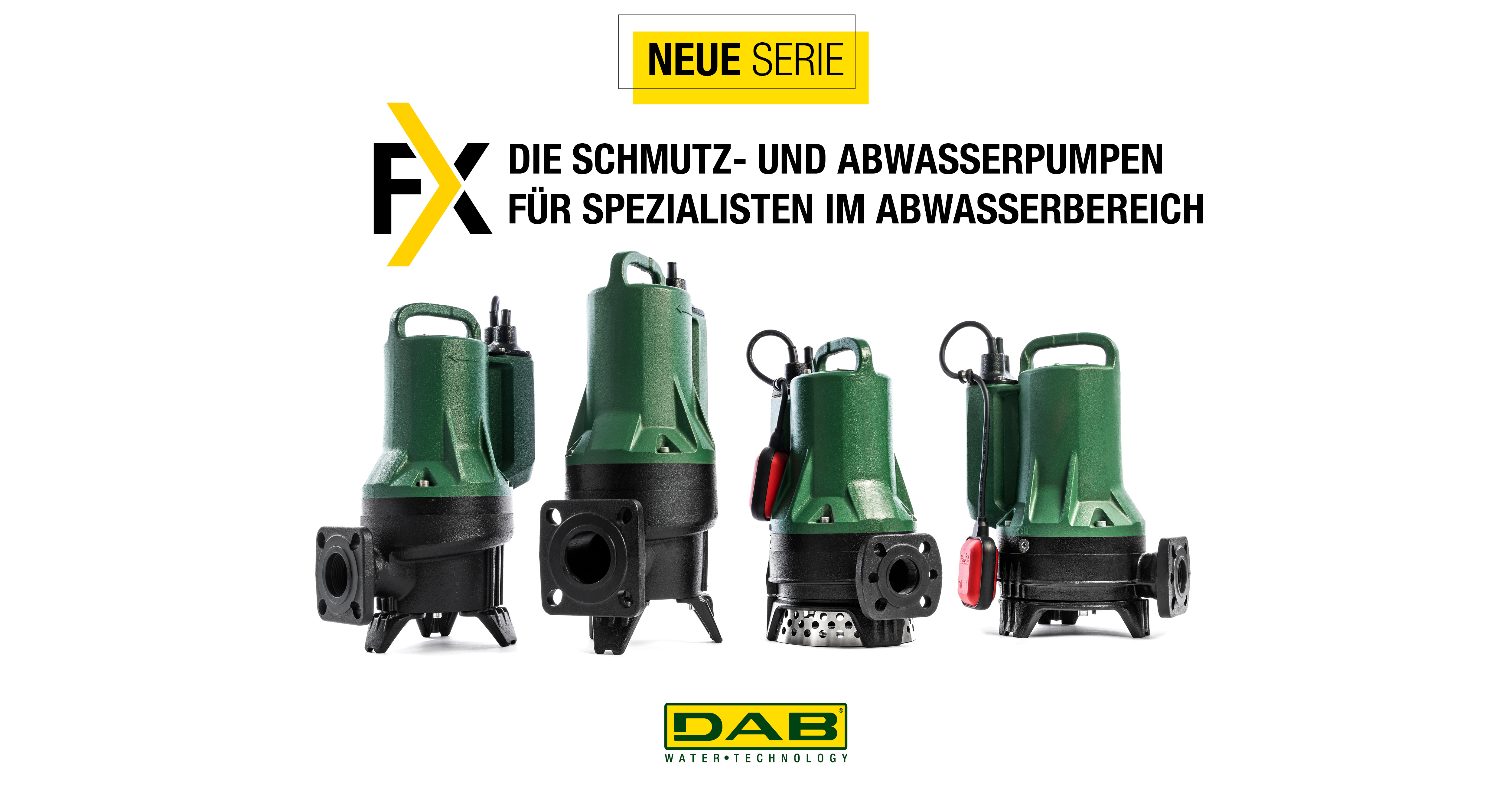 Neu, DAB FX Pumpen, 4 Varianten heben und fördern Abwasser jeder Art | Dab Website